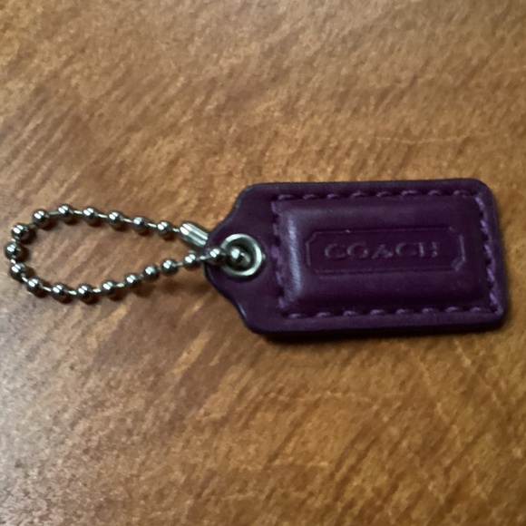 Coach | Accessories | Coach Dark Purple Leather Bag Taghang Tag | Poshmark
